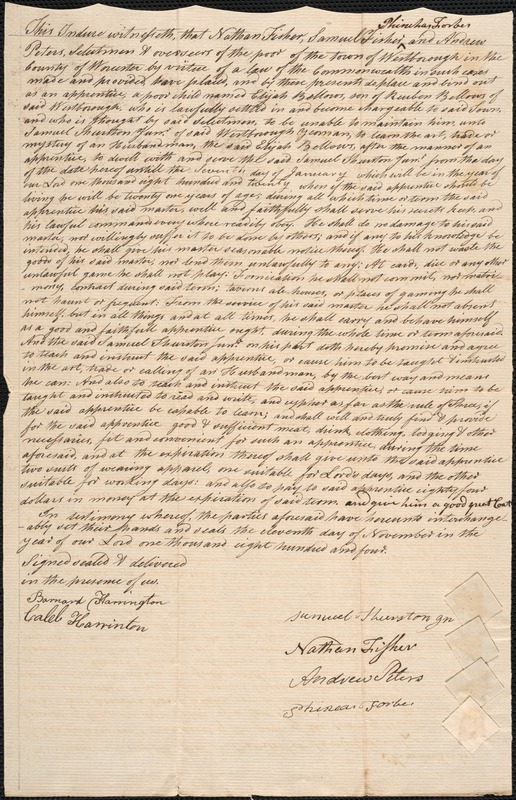 Indentures, 1804-1820 - Digital Commonwealth