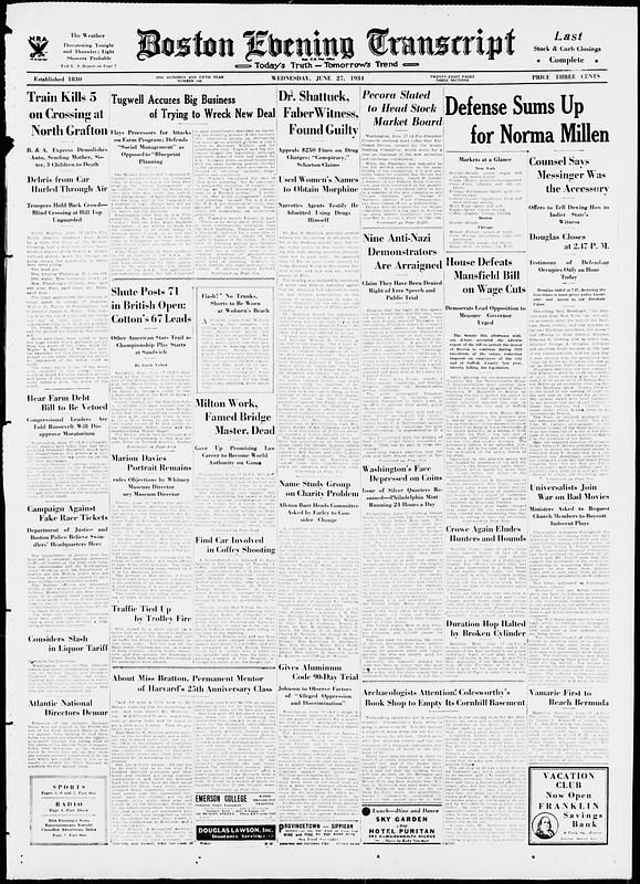 Boston Evening Transcript. June 27, 1934 - Digital Commonwealth