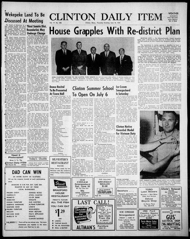 Clinton Daily Item. June 18, 1970 - Digital Commonwealth