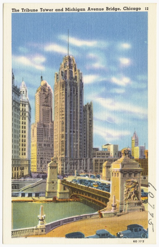 The Tribune Tower and Michigan Avenue Bridge, Chicago - Digital ...