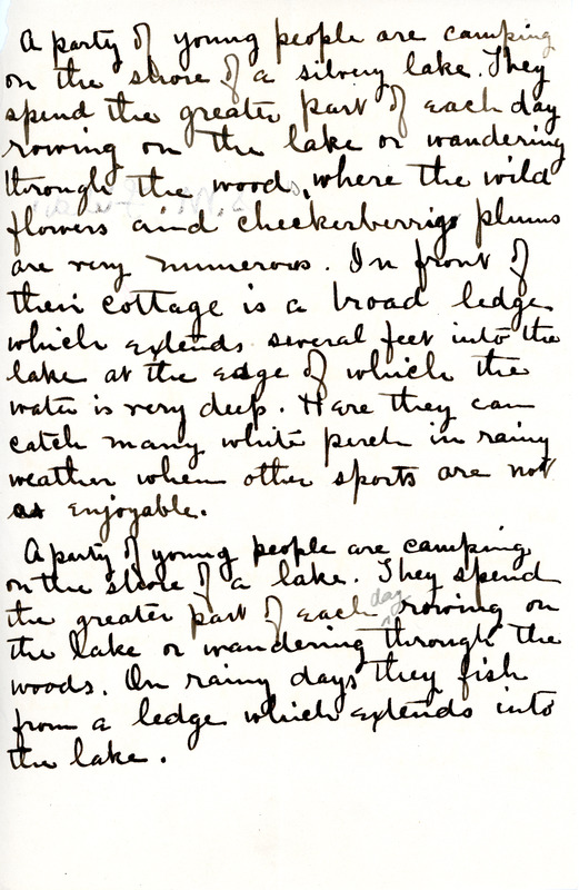 "Young People" writing exercise by Sarah (Sallie) M. Field, Abbot ...