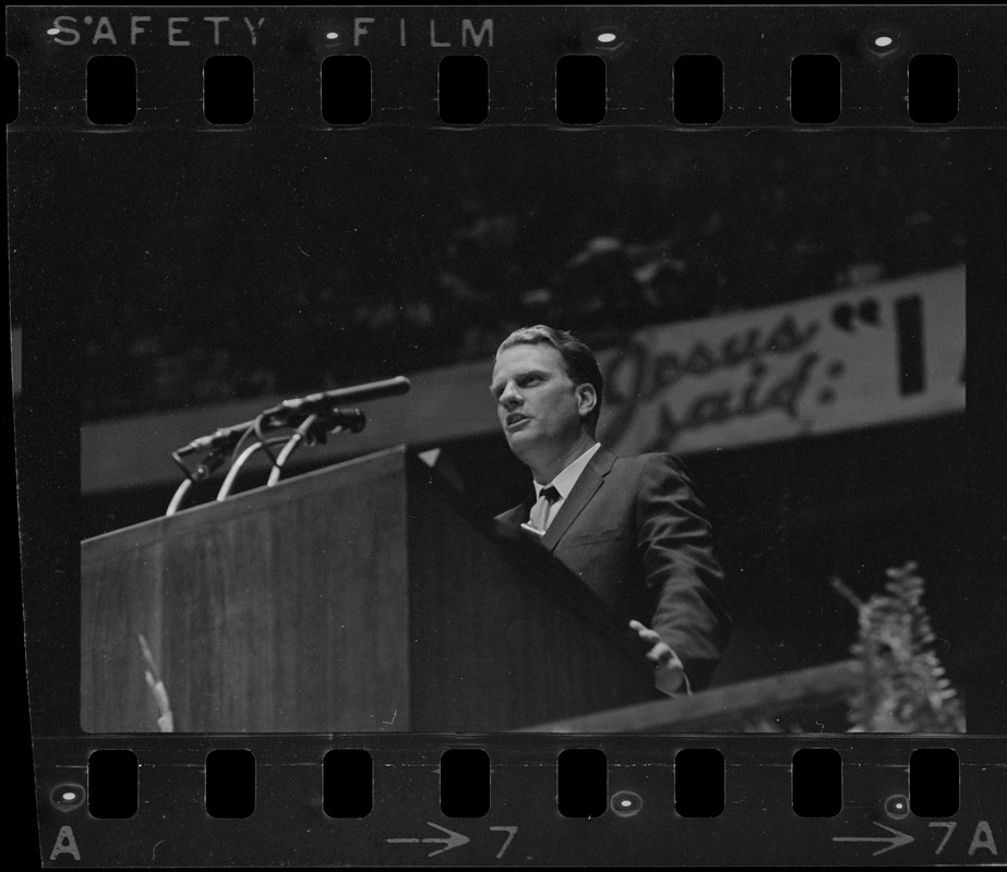 Billy Graham speaking at Boston Garden - Digital Commonwealth