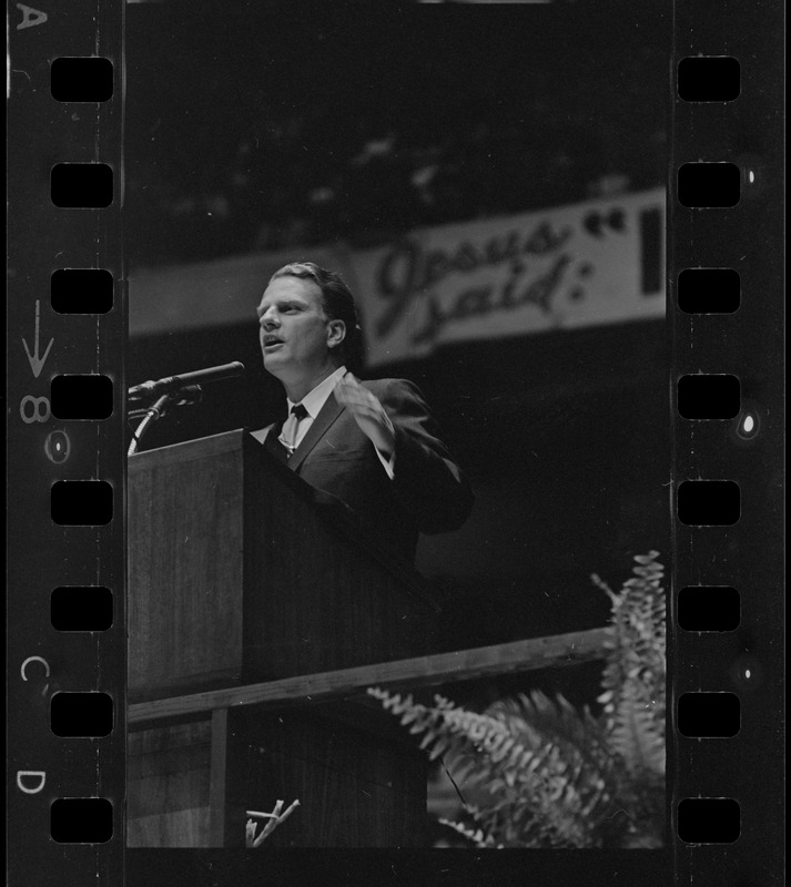 Billy Graham speaking at Boston Garden - Digital Commonwealth