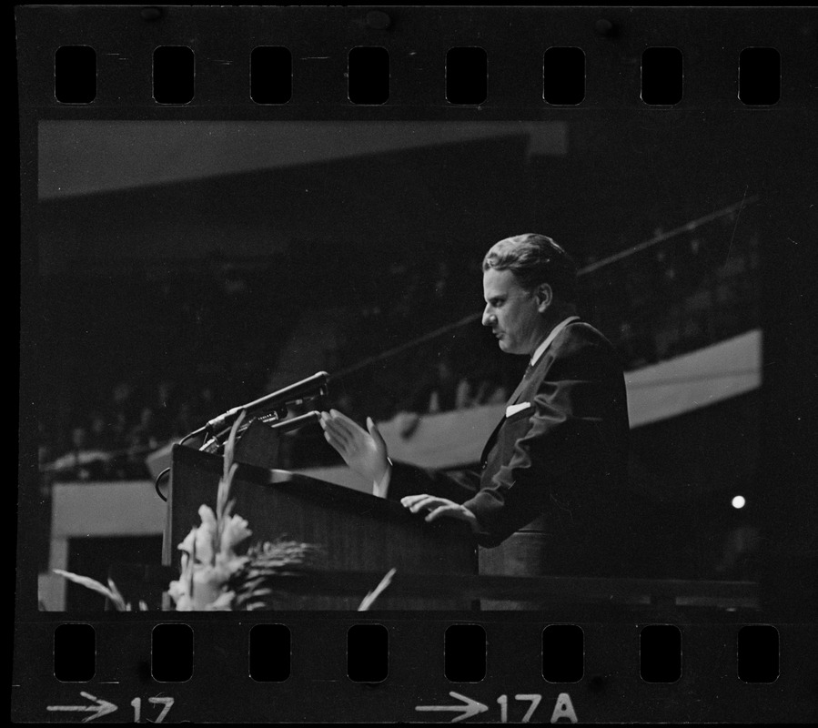 Billy Graham speaking at Boston Garden - Digital Commonwealth