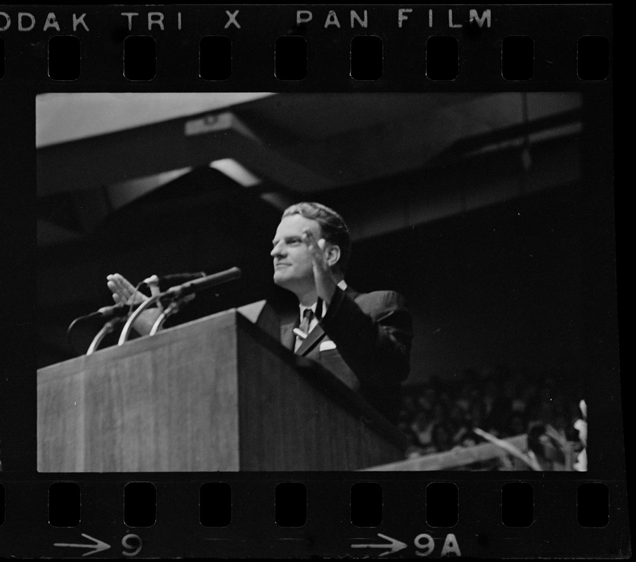Billy Graham speaking at Boston Garden - Digital Commonwealth