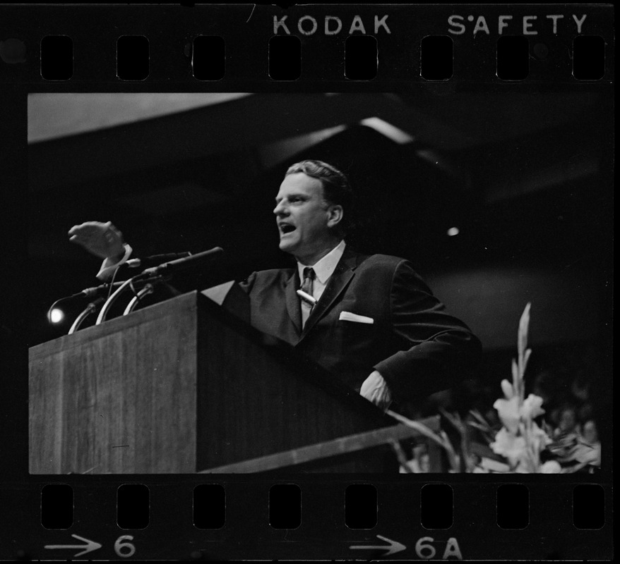 Billy Graham speaking at Boston Garden - Digital Commonwealth