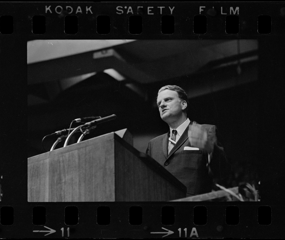 Billy Graham speaking at Boston Garden - Digital Commonwealth