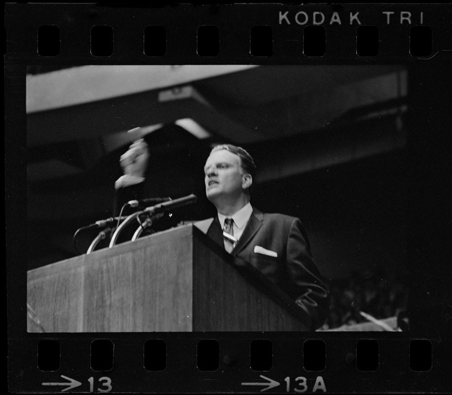 Billy Graham speaking at Boston Garden - Digital Commonwealth