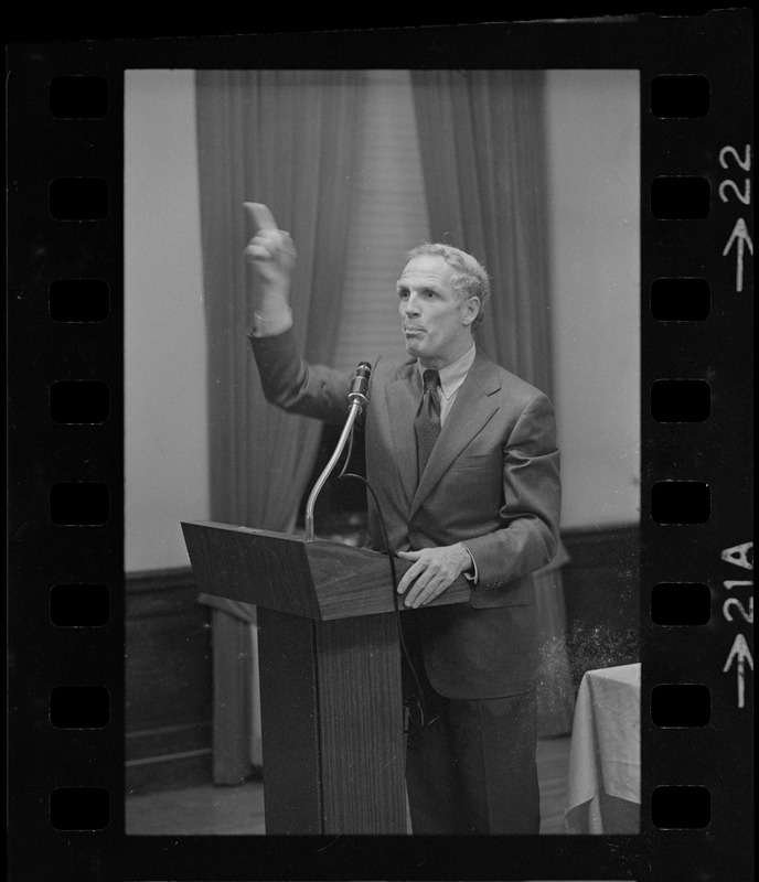 Boston Mayor Kevin White speaking at Suffolk County Republican Club ...