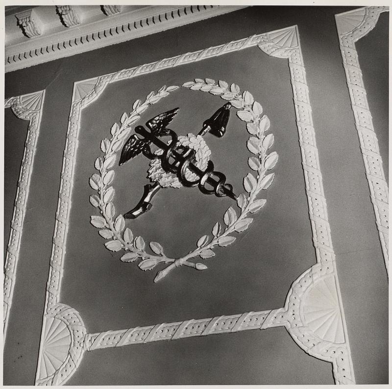 Emblem on the wall of the Massachusetts State House - Digital Commonwealth