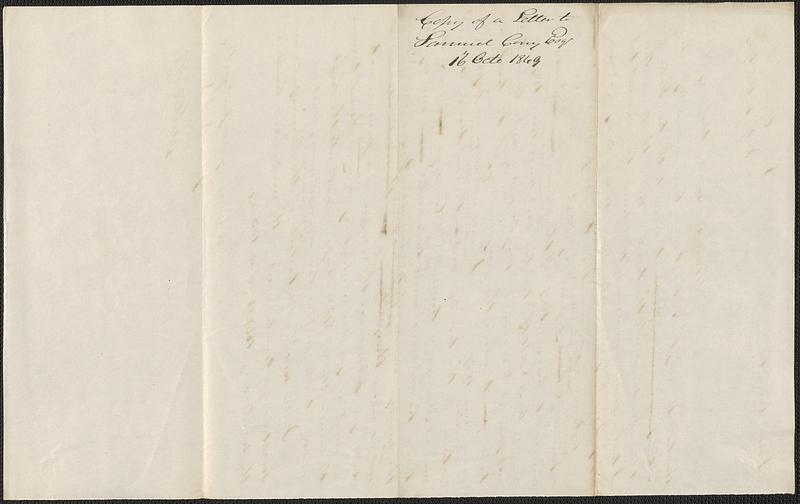 Copy of a letter from George Coffin to Samuel Cony, 16 October 1849 ...
