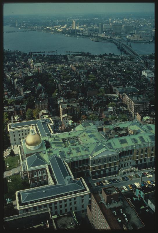 Aerial view of the Boston State House and Beacon Hill - Digital ...