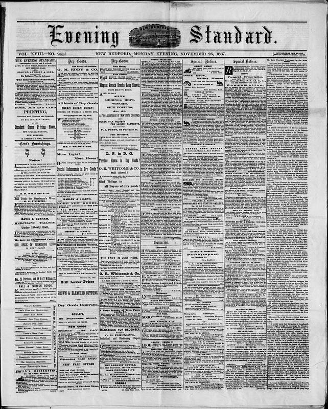 Evening Standard. November 25, 1867 - Digital Commonwealth