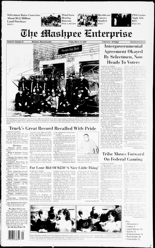 The Mashpee Enterprise. March 14, 2008 - Digital Commonwealth
