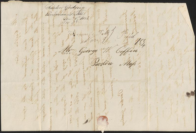 Parker Goding to George Coffin, 8 November 1836 - Digital Commonwealth