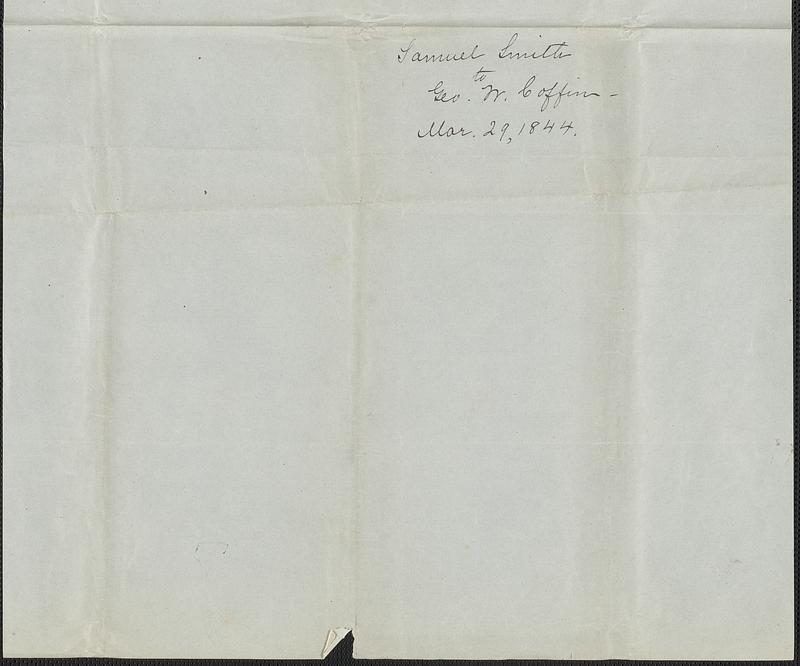 Samuel Smith to George Coffin, 29 March 1844 - Digital Commonwealth