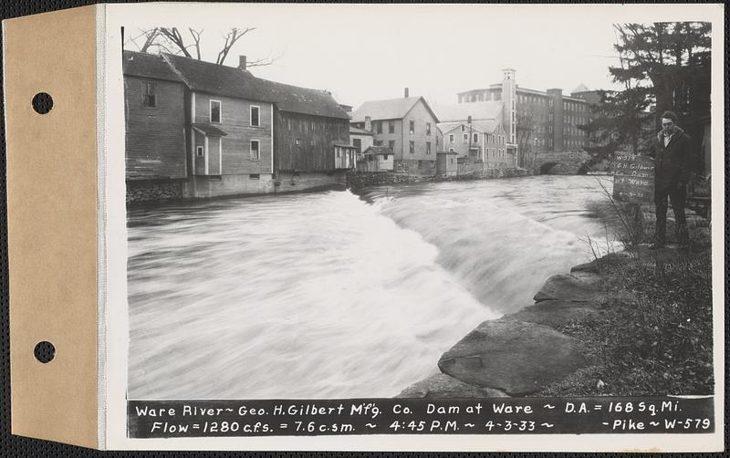 Ware River, George H. Gilbert Manufacturing Co. dam at Ware, drainage ...