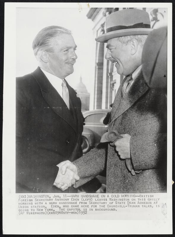 Warm Handshake on a Cold Morning--British Foreign Secretary Anthony ...