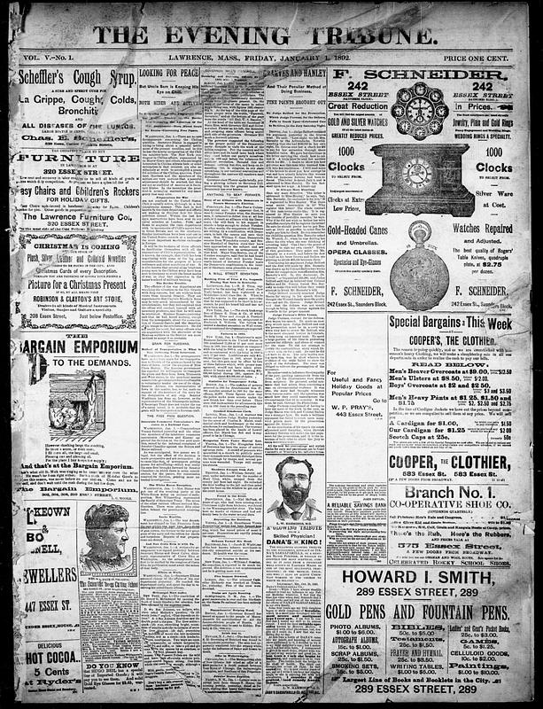 The Evening Tribune. January 01, 1892 - Digital Commonwealth