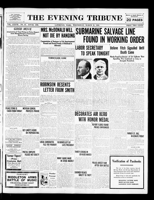 The Evening Tribune. March 21, 1928 - Digital Commonwealth