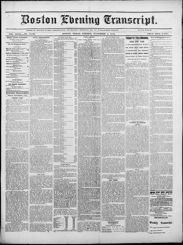 Boston Evening Transcript. September 04, 1874 - Digital Commonwealth