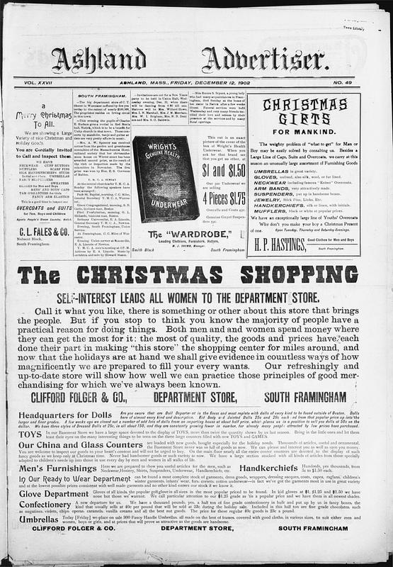 The Ashland Advertiser. December 12, 1902 - Digital Commonwealth