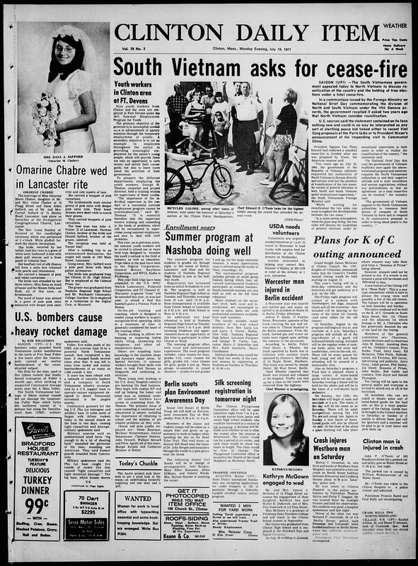 Clinton Daily Item. July 19, 1971 - Digital Commonwealth