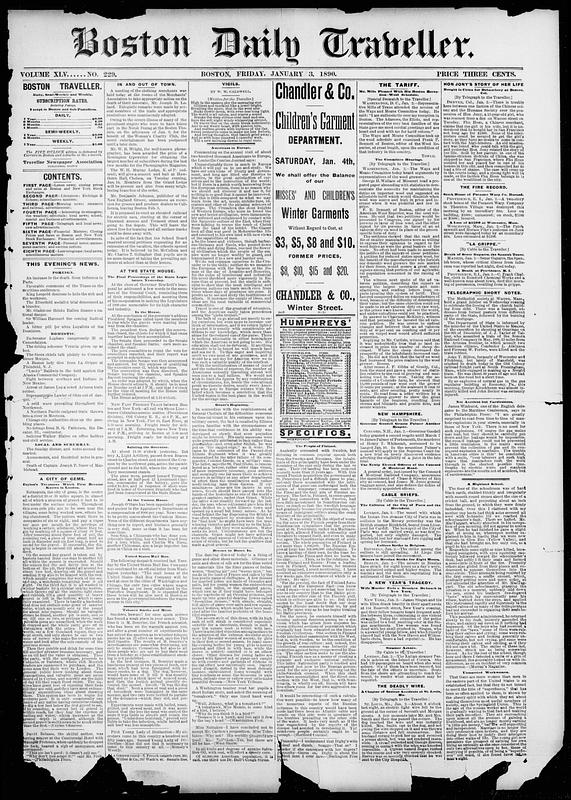 Boston Daily Traveller. January 03, 1890 - Digital Commonwealth