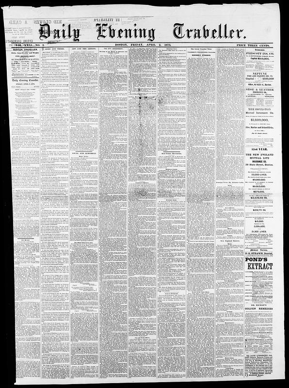 Daily Evening Traveller. April 02, 1875 - Digital Commonwealth