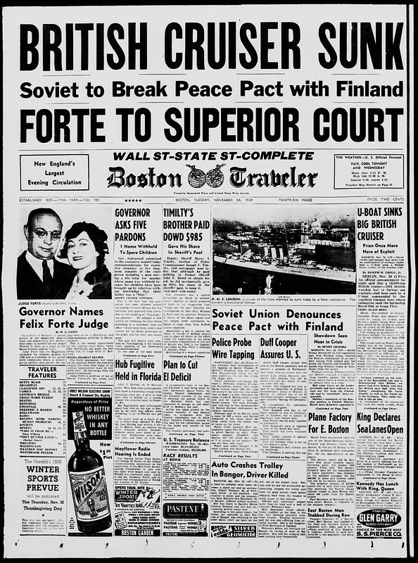 The Boston Traveler. November 28, 1939 - Digital Commonwealth