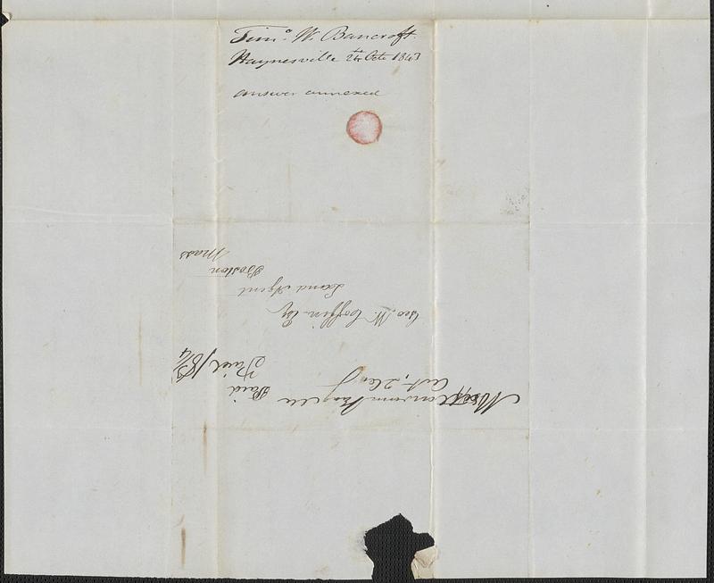 Timothy W. Bancroft to George Coffin, 24 October 1843 - Digital ...
