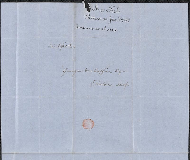Ira Fish to George Coffin, 20 January 1849 - Digital Commonwealth