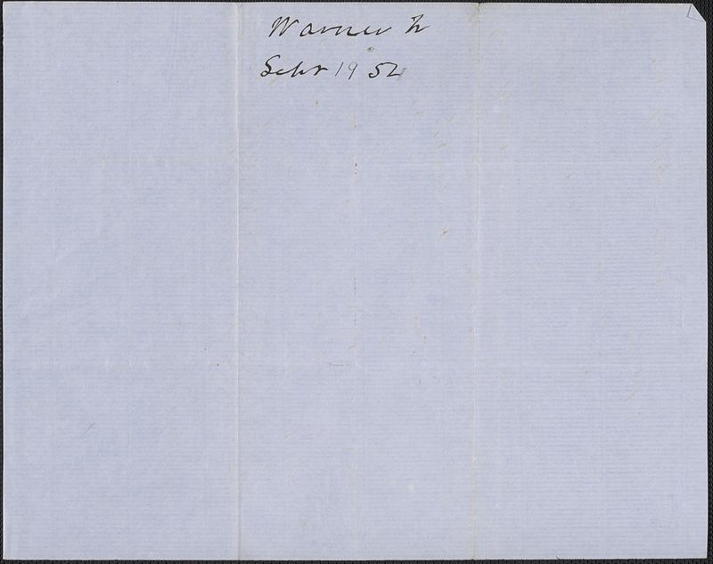 Samuel Warner to E. Bradbury, 19 September 1854 - Digital Commonwealth