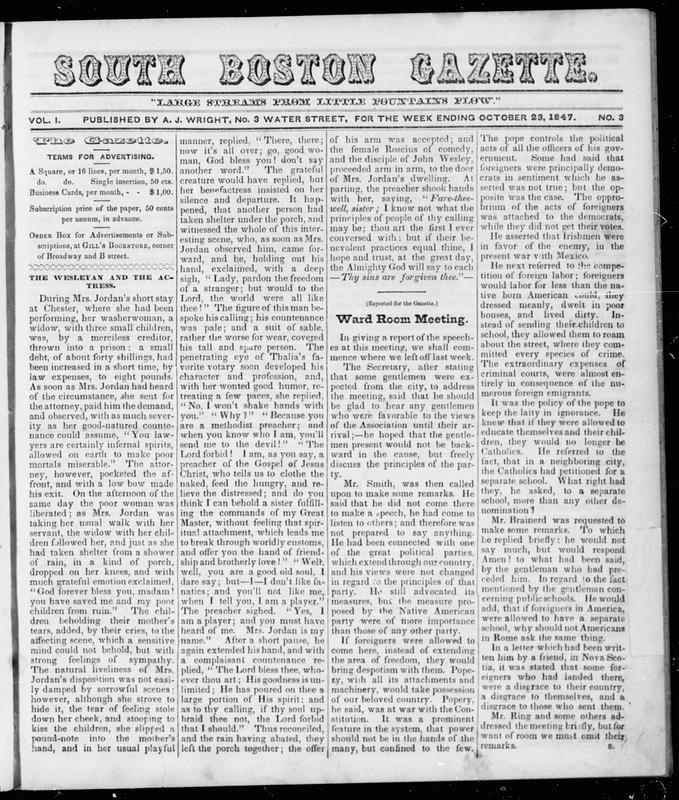 South Boston Gazette. October 23, 1847 - Digital Commonwealth
