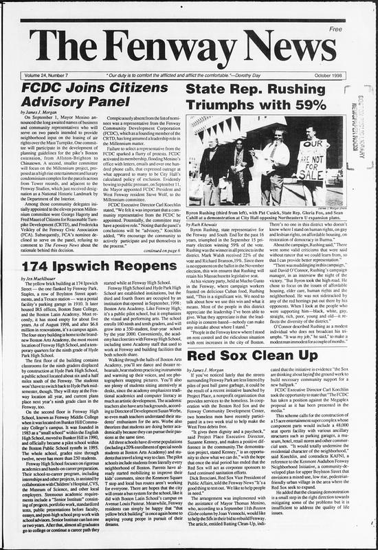 The Fenway News. October 01, 1998 - Digital Commonwealth