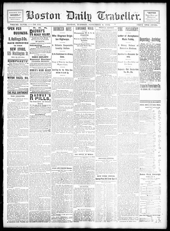 Boston Daily Traveller. September 06, 1892 - Digital Commonwealth