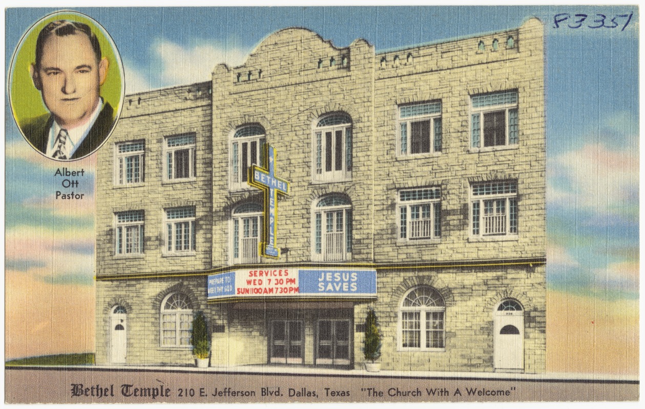 Bethel Temple, 210 E. Jefferson Blvd., Dallas, Texas, "The church with ...