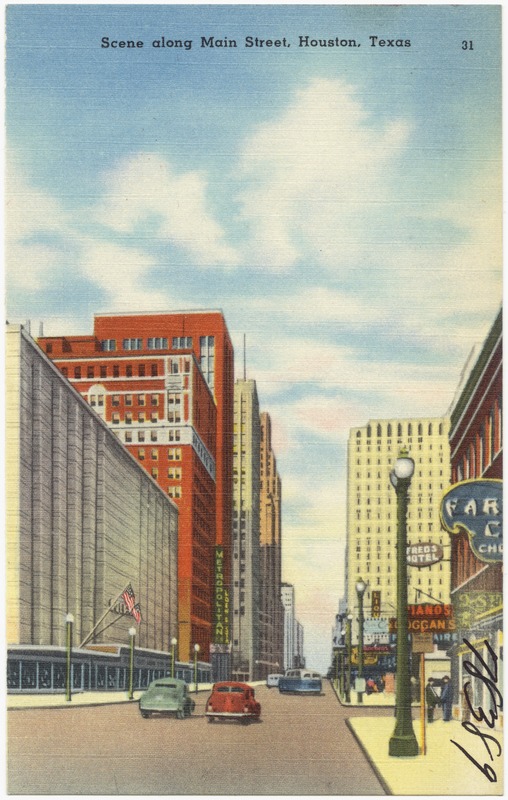 Scene along Main Street, Houston, Texas - Digital Commonwealth