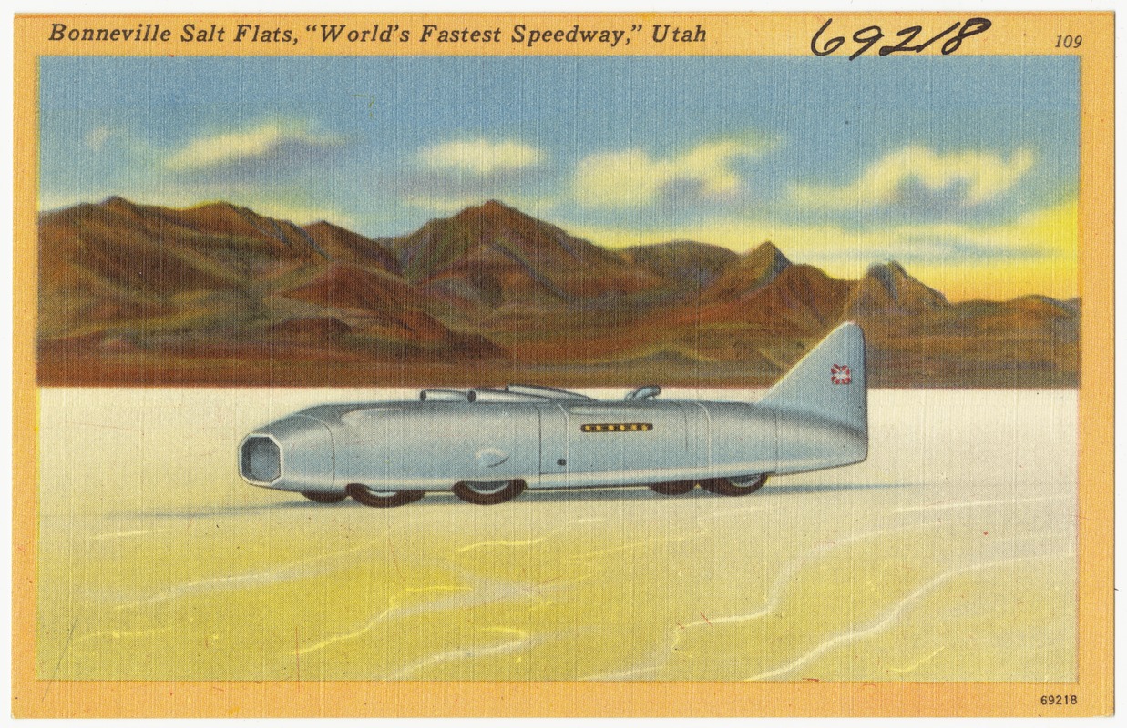 Bonneville Salt Flats, "World's fastest speedway." Utah - Digital ...