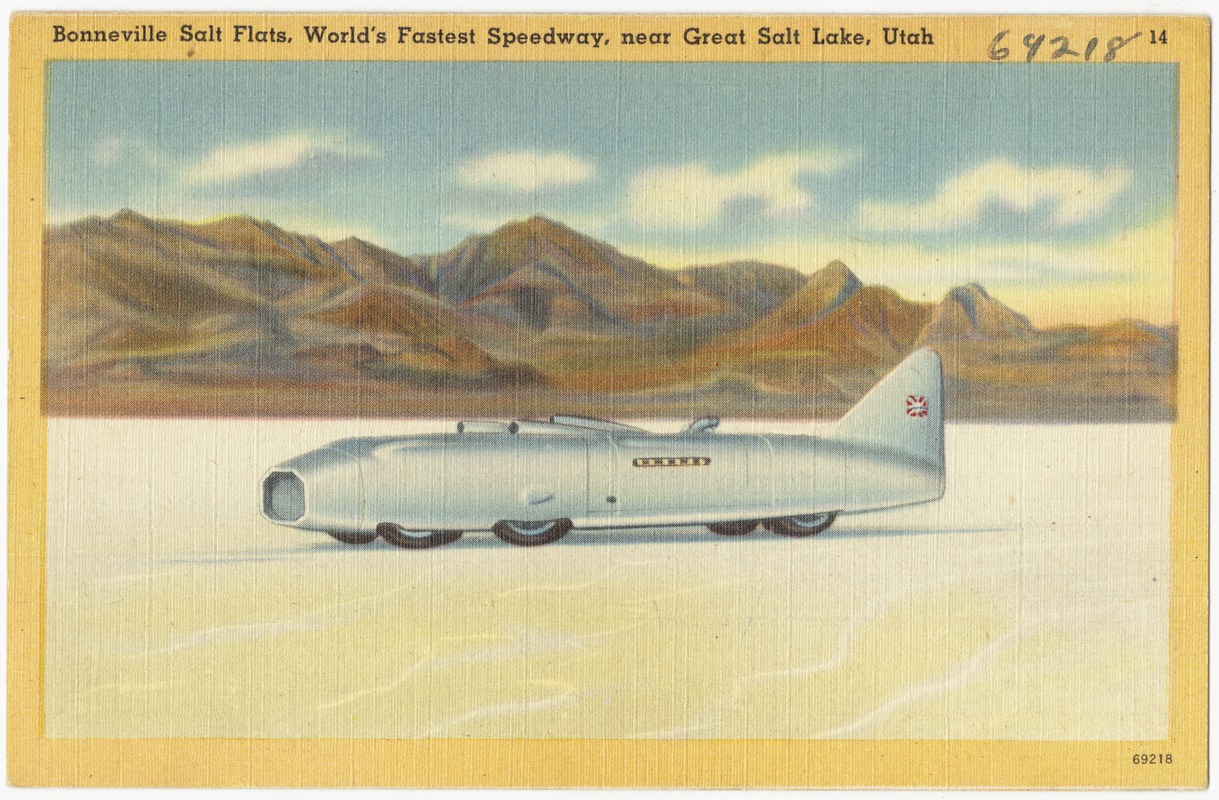 Bonneville Salt Flats, "World's fastest speedway." Utah - Digital ...