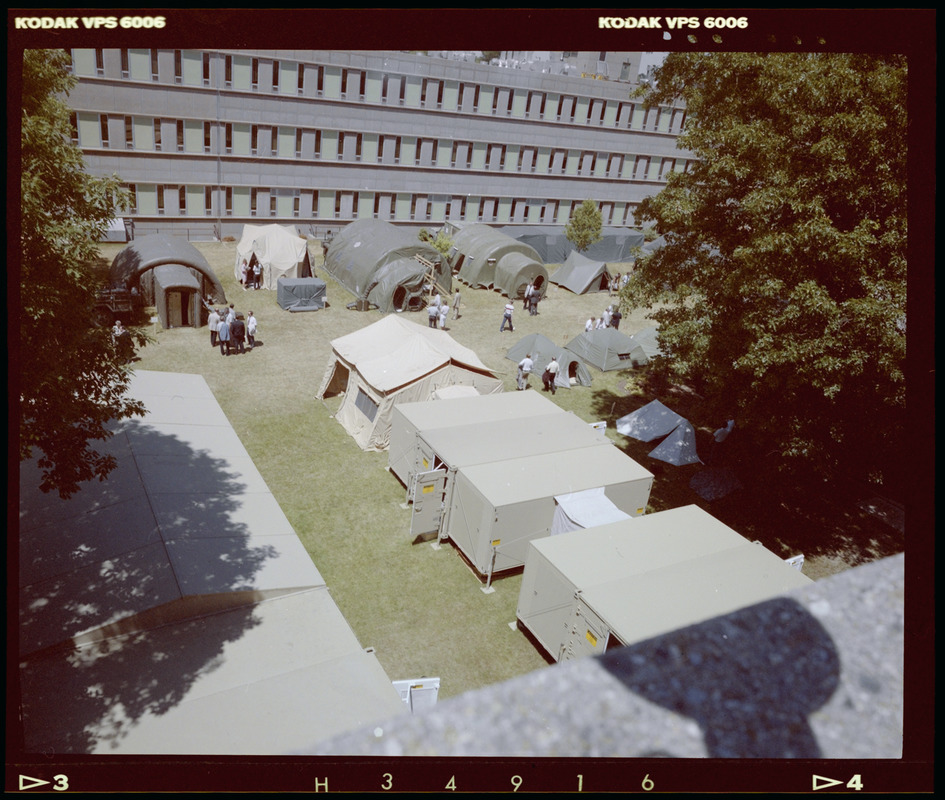 Army industrial tent displays at Natick labs - Digital Commonwealth