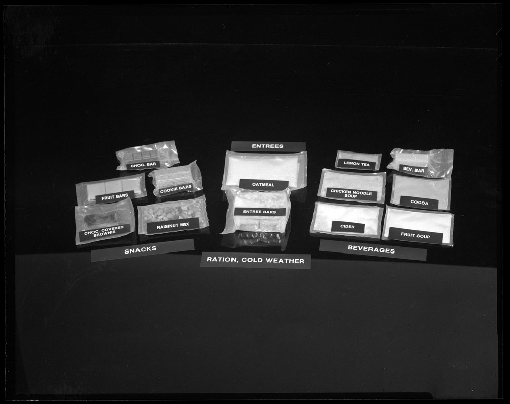 Ration, cold weather, snack, entrees, beverages - Digital Commonwealth