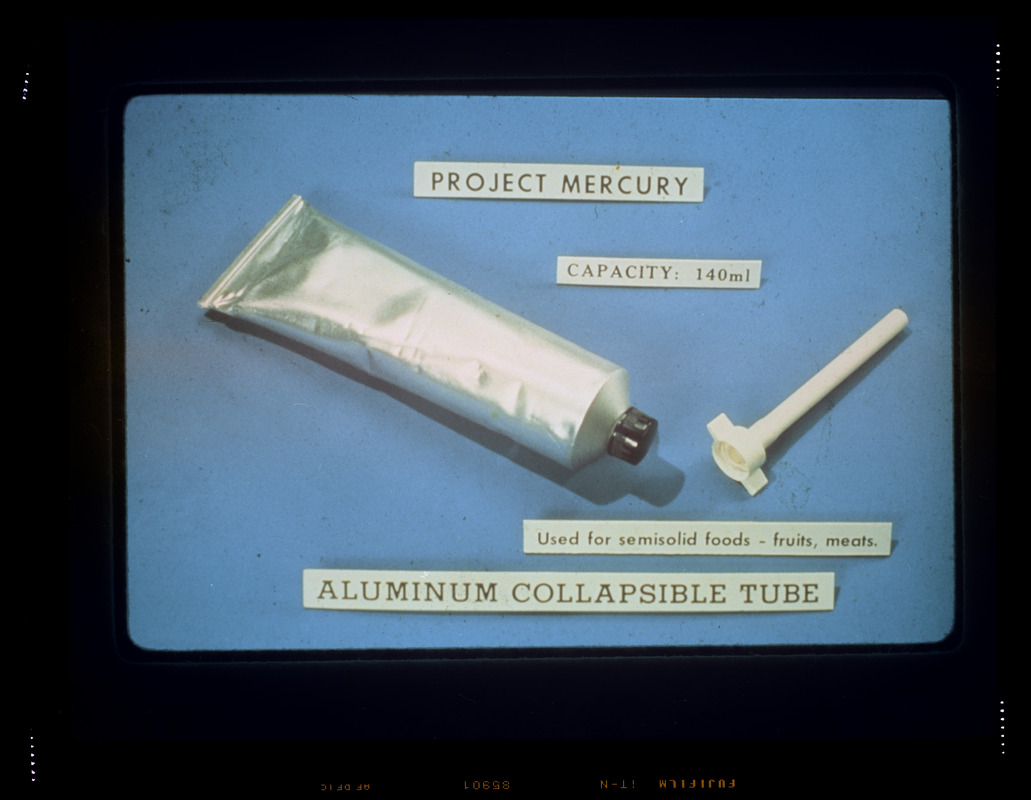 Project Mercury, aluminum collapsible tube, capacity: 140ml, used for ...