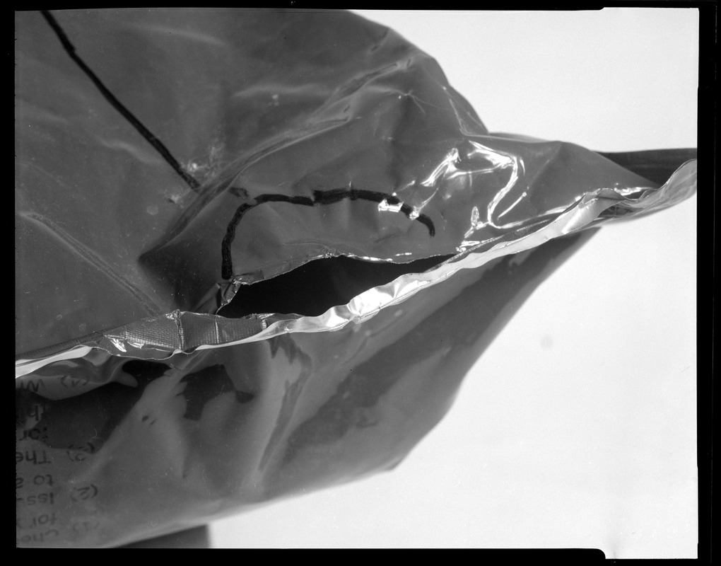 Packaging, barrier bag with material tear - Digital Commonwealth