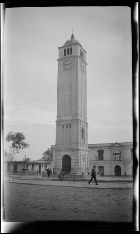 South America, Lima, Peru, tower in front of San Marcos University ...