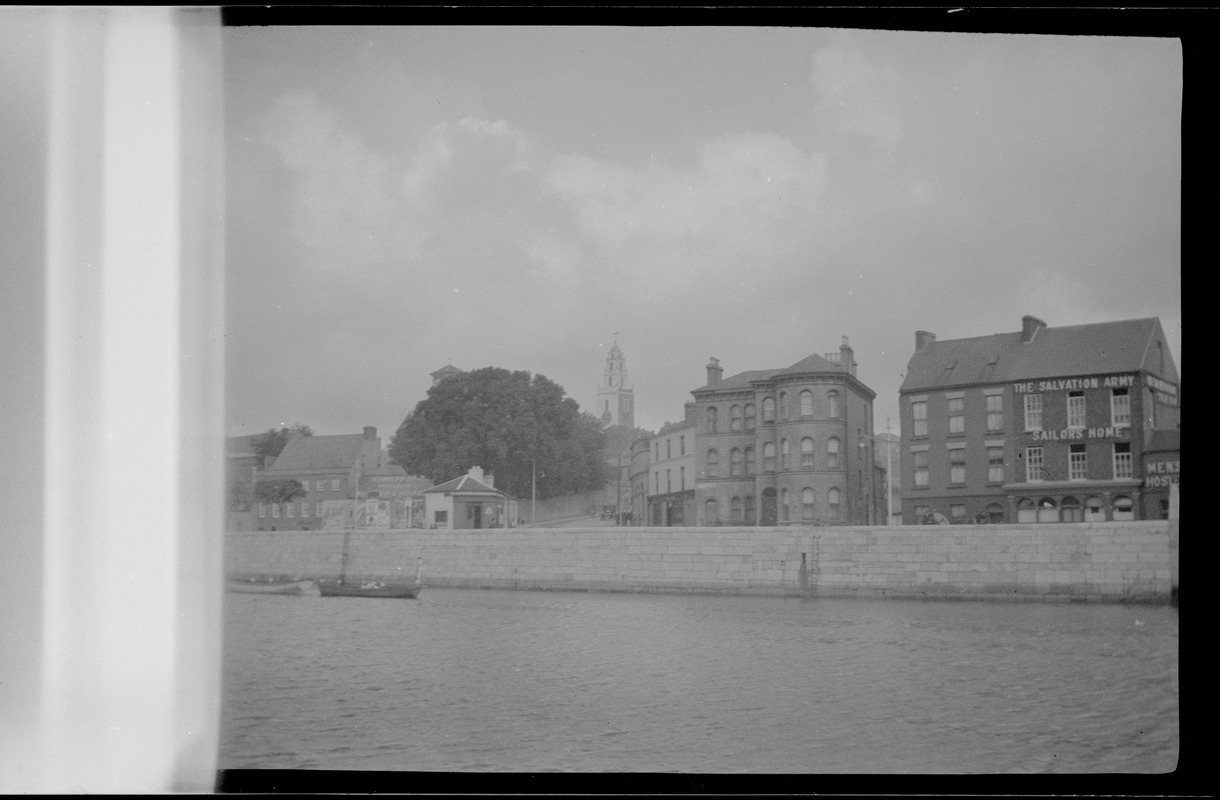Cork, Ireland, the River Lee, Shandon Church in the center. The ...