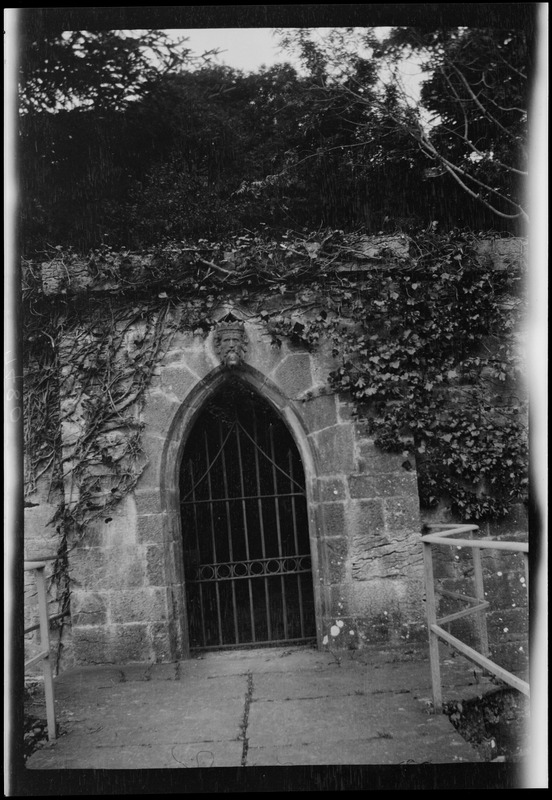 In the garden of Cong Abbey, Co. Mayo, Ireland, head of King Roderic O ...