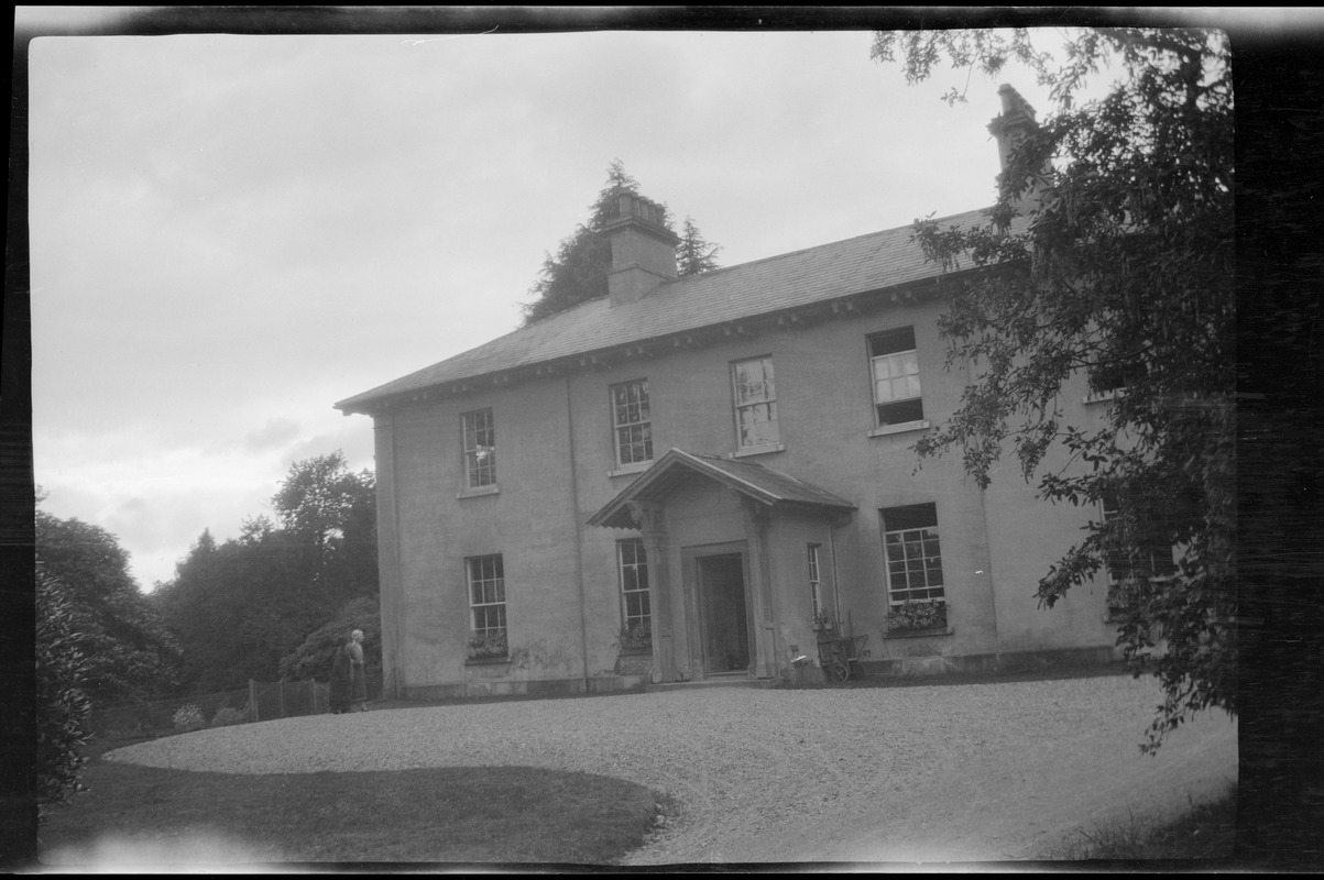 Miss Wynne's home at Avoca, Ireland, front entrance, the day Miss ...