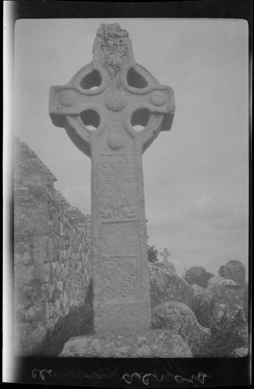 Ireland, Celtic cross, Clonmacnoise - Digital Commonwealth