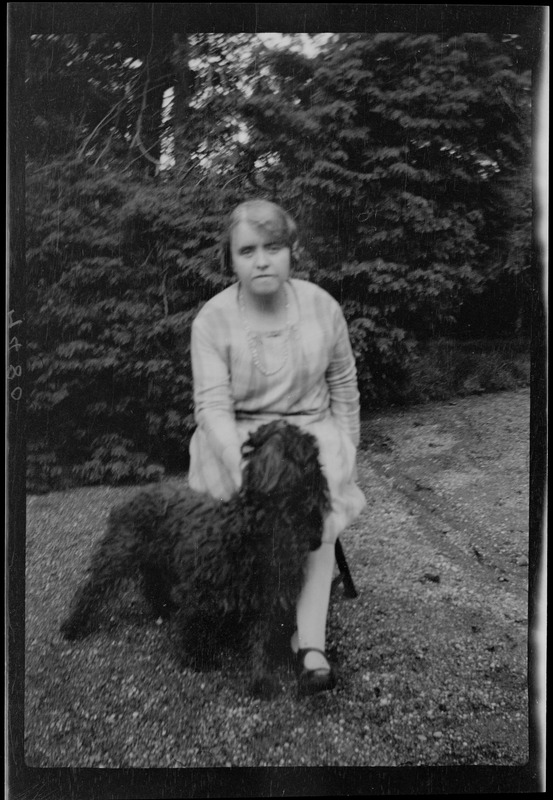 Kitty MacCormack and her Kerry blue at Dun Emer - Digital Commonwealth